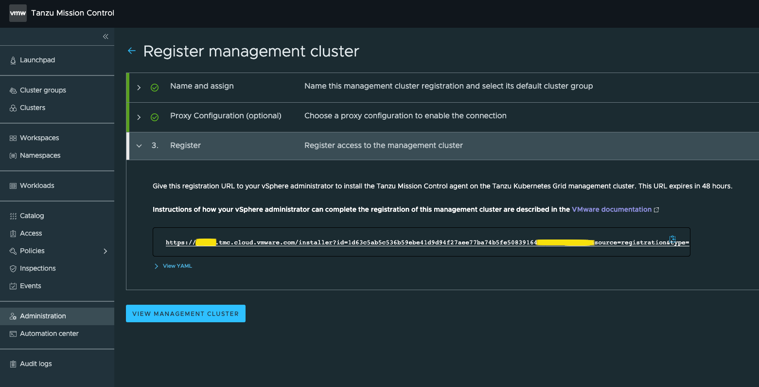 Adding Supervisor Cluster to the Tanzu Mission Control (TMC) - vMattroman