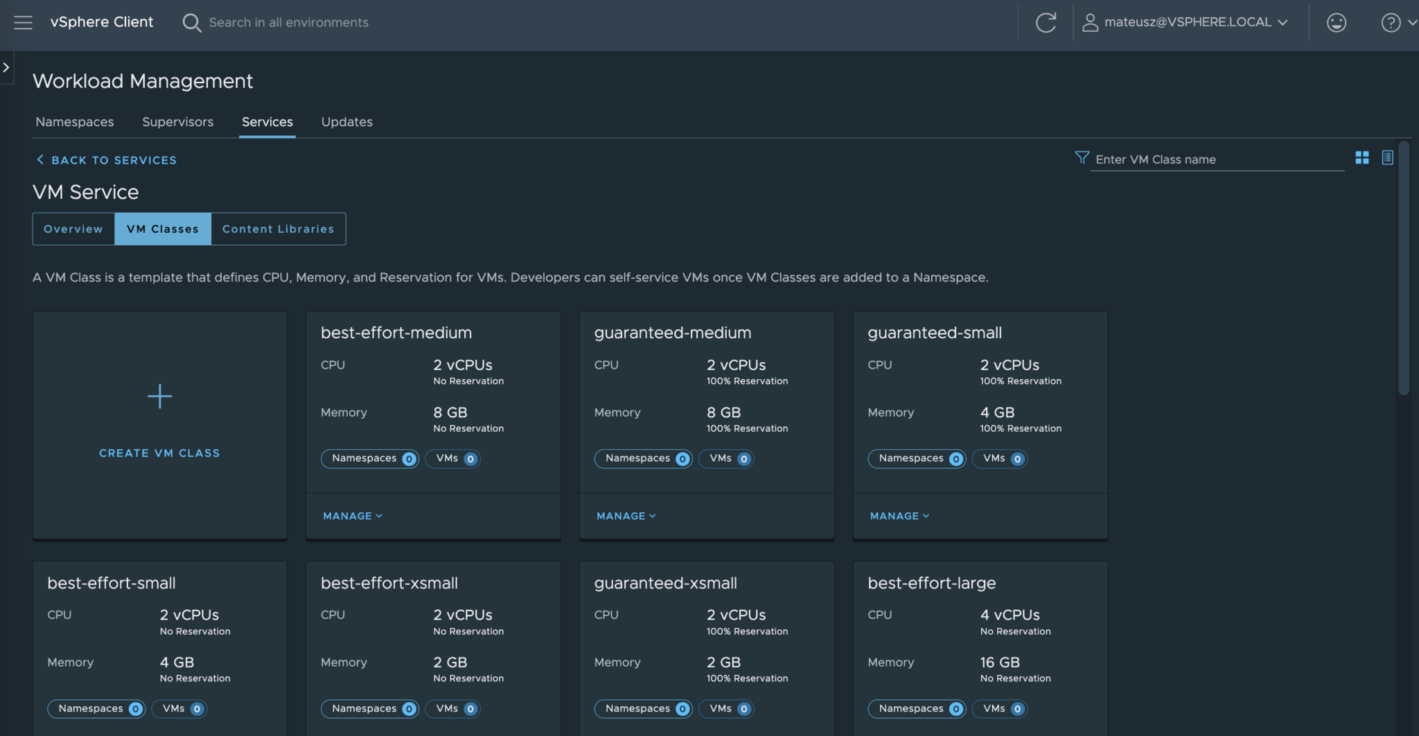 TKGs cluster with a custom VM Class - vMattroman