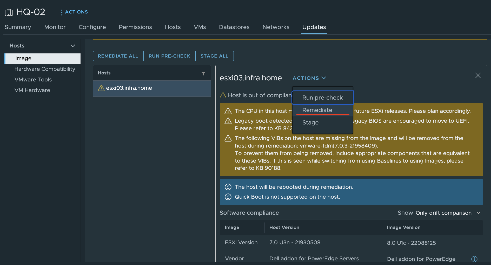 How to upgrade ESXi host from version 7 to version 8 with vLCM - vMattroman