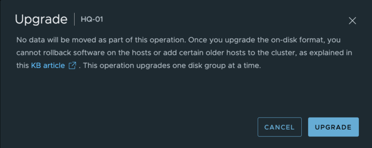 Updating vSAN disk version in vSphere 8.0 U2 - vMattroman