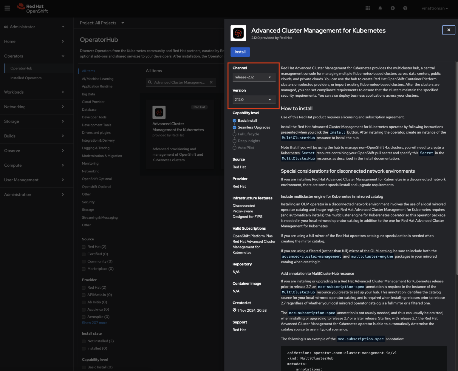 Red Hat OpenShift – Installation of Advanced Cluster Management for ...